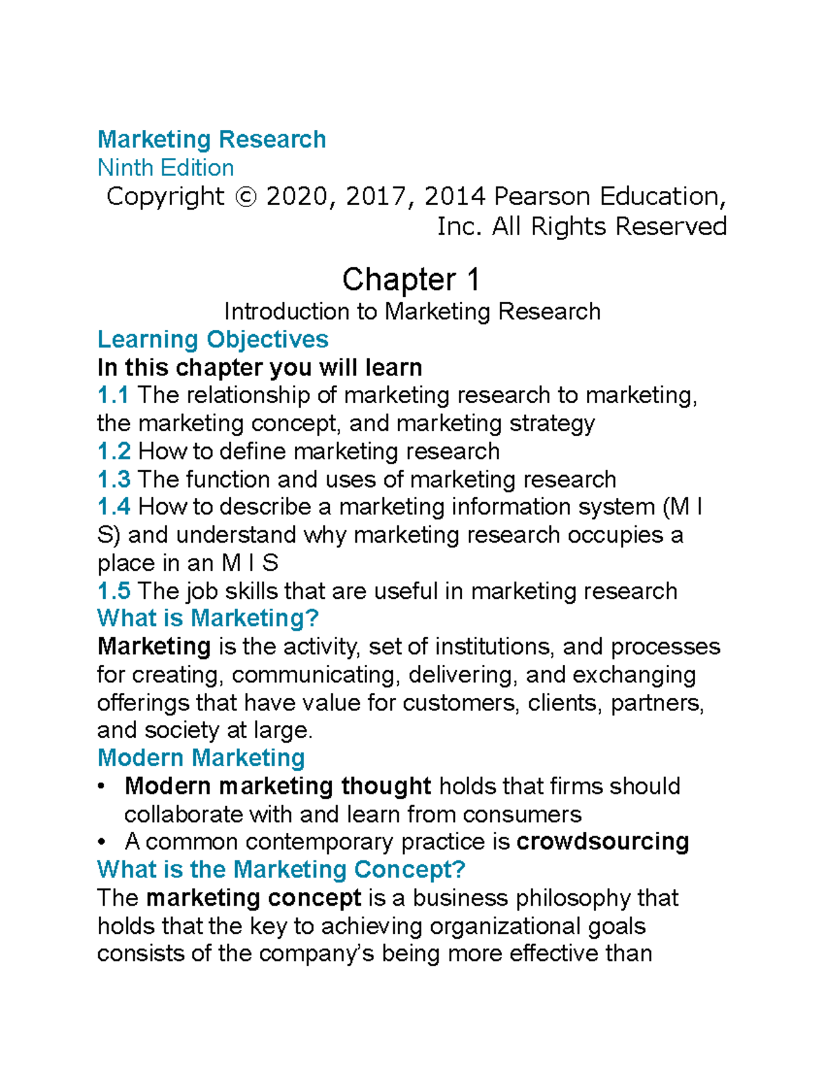 Marketing Research UWS - Marketing Research Ninth Edition Copyright ...