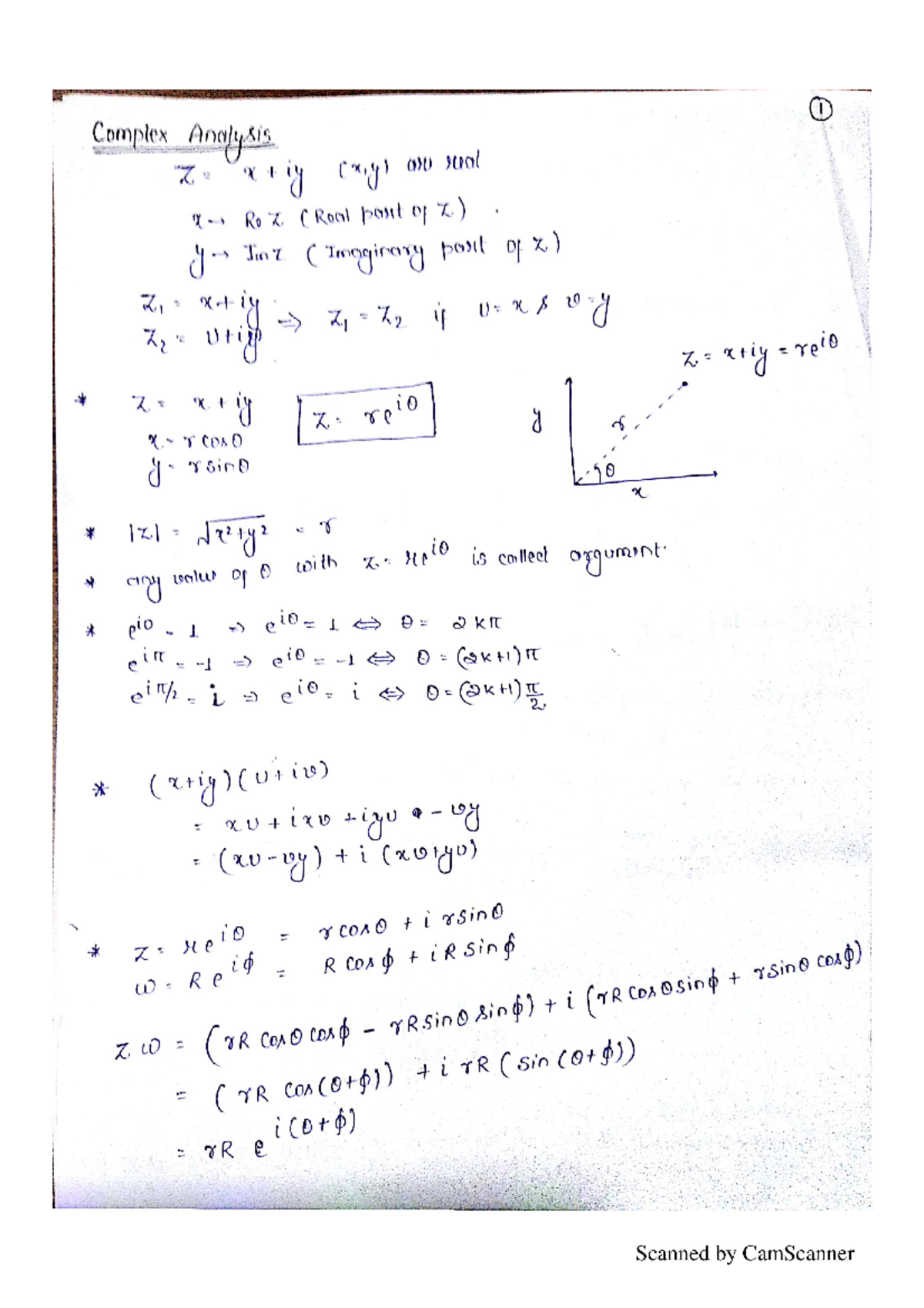 Mathematics - Complex Analysis Theory Handwritten Notes - Programming ...