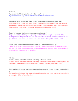 My score on the Memory section of the Discovery Wheel was -2 (dragged ...