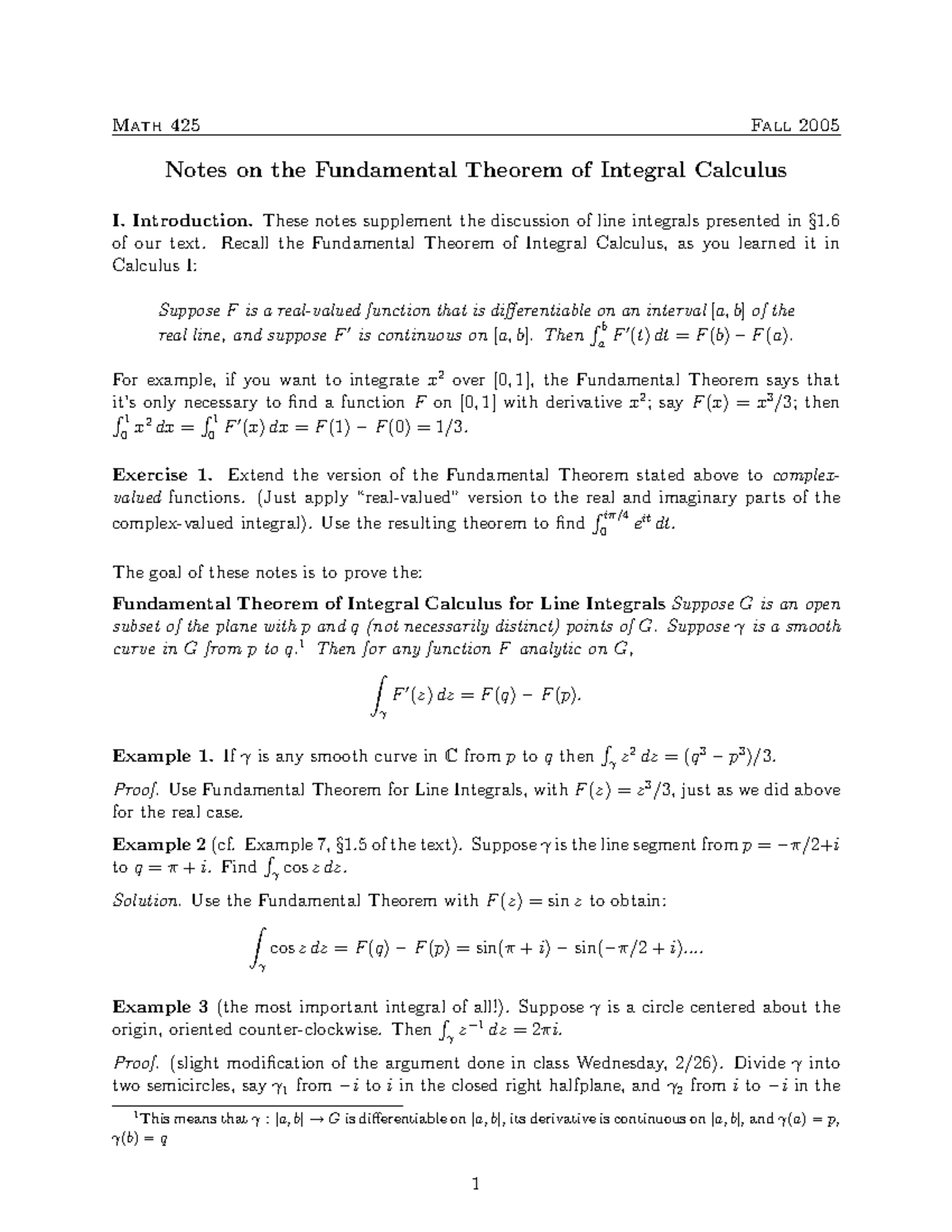 24. Notes on the Fundamental Theorem of Integral Calculus (Article ...
