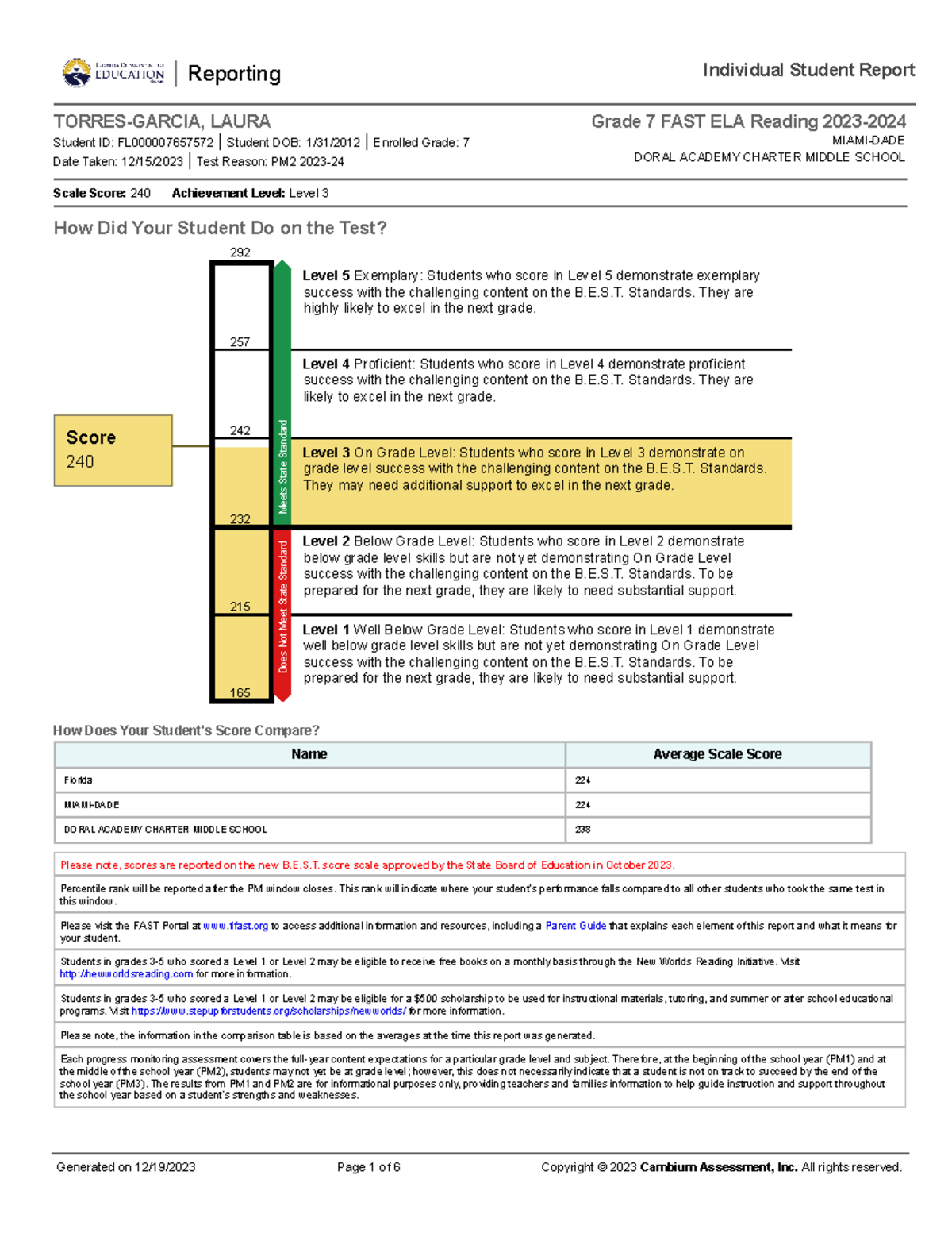 Grade 7 FAST ELA Reading undefined - TORRES-GARCIA, LAURA Grade 7 FAST ...