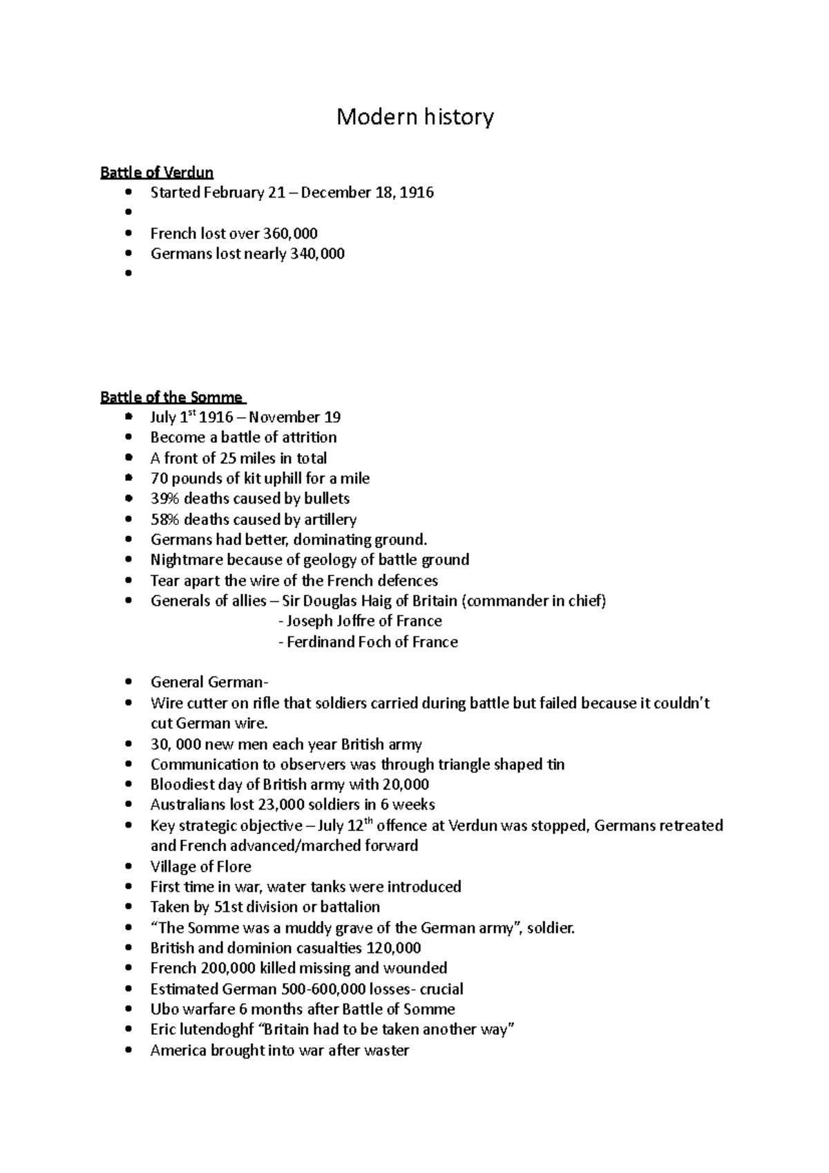 Modern history notes - HUMS 3047 - UniSA - Studocu