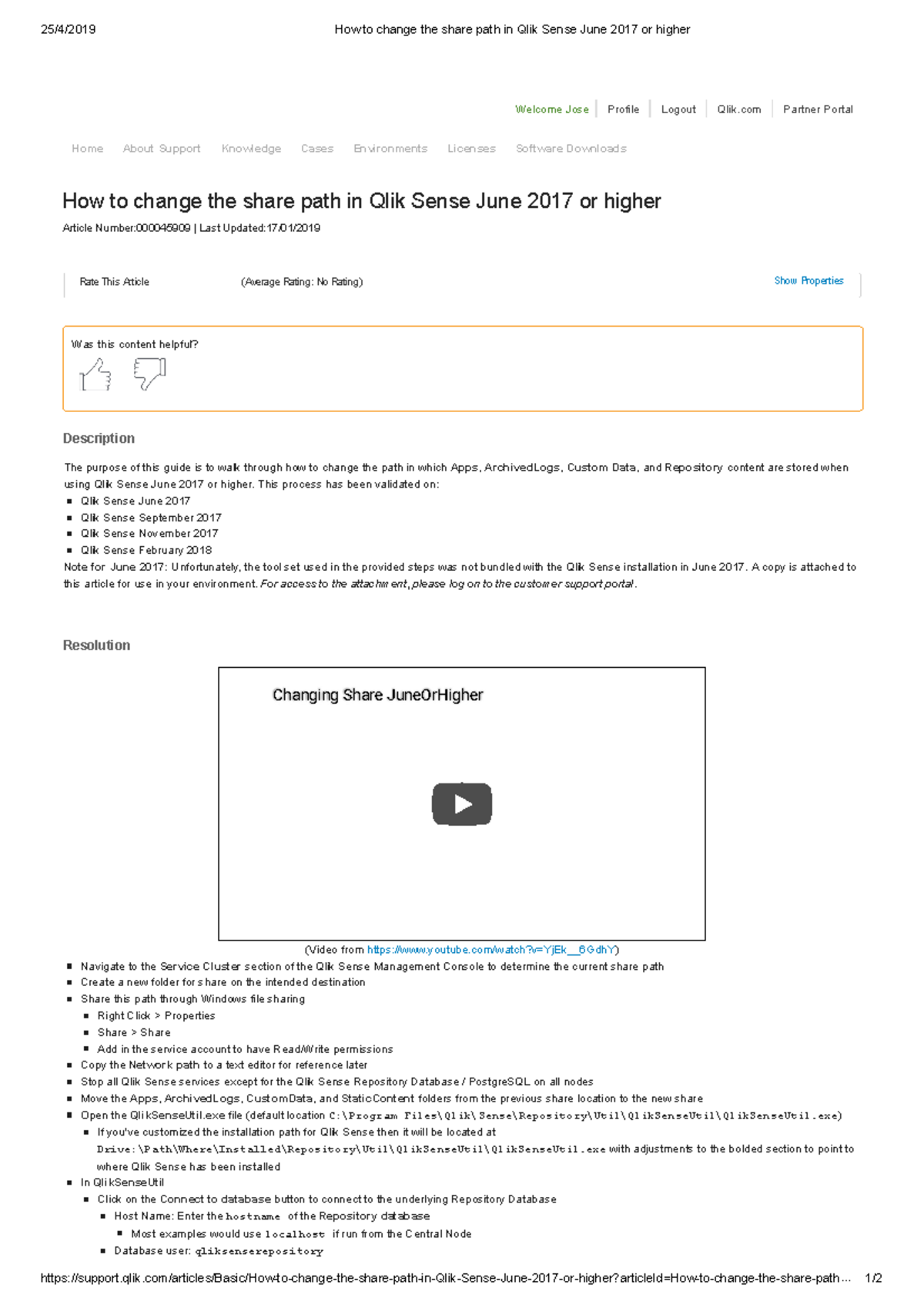 How to change the share path in Qlik Sense June 2017 or higher - - Studocu