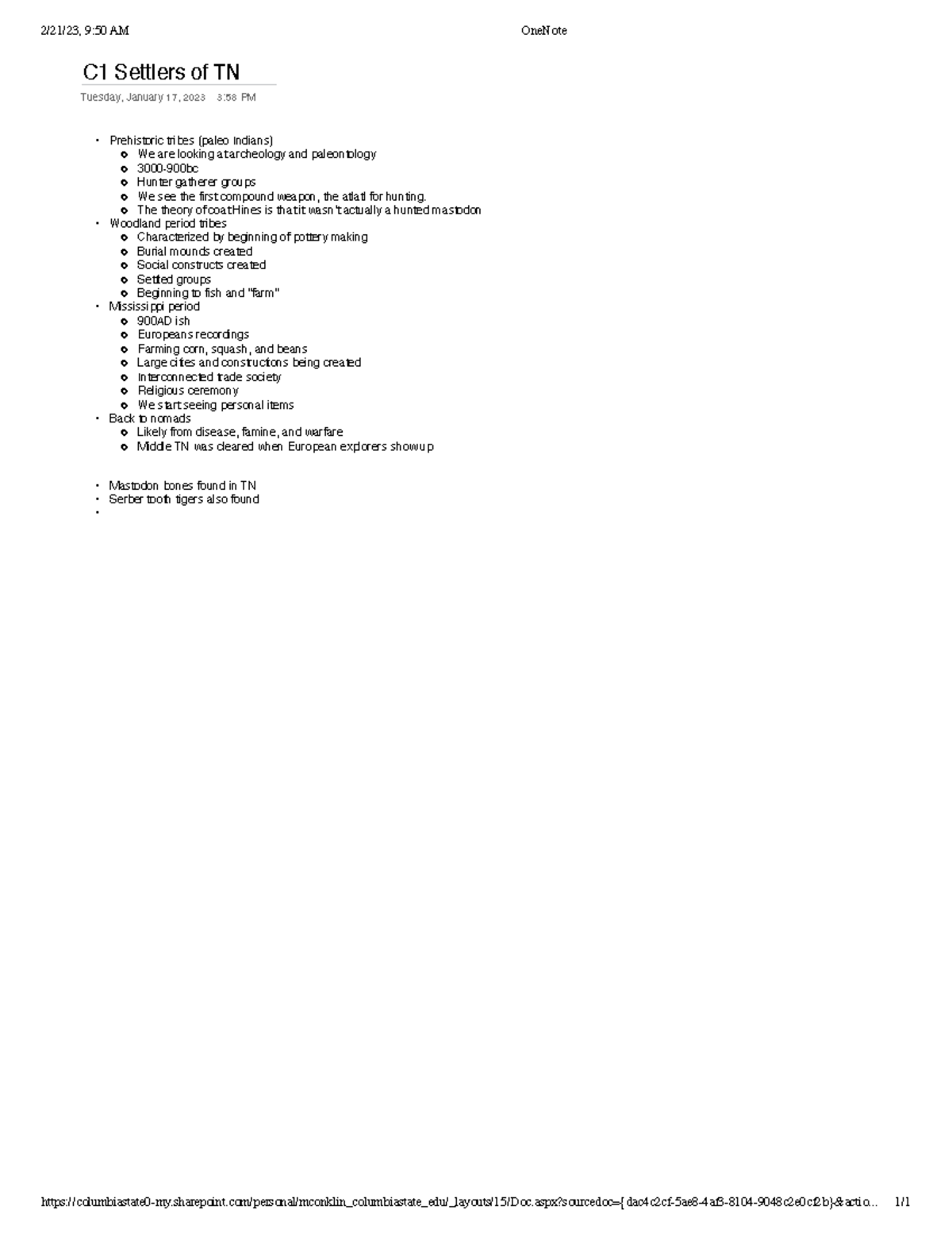 C1 Tn History - 2/21/23, 9:50 AM OneNote - Studocu