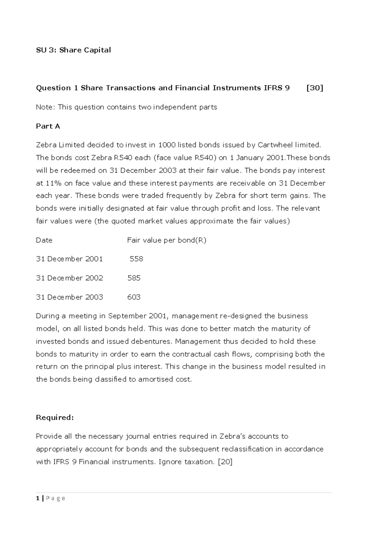 SU 3 Share Capital Question Bank with Solutions - SU 3: Share Capital ...