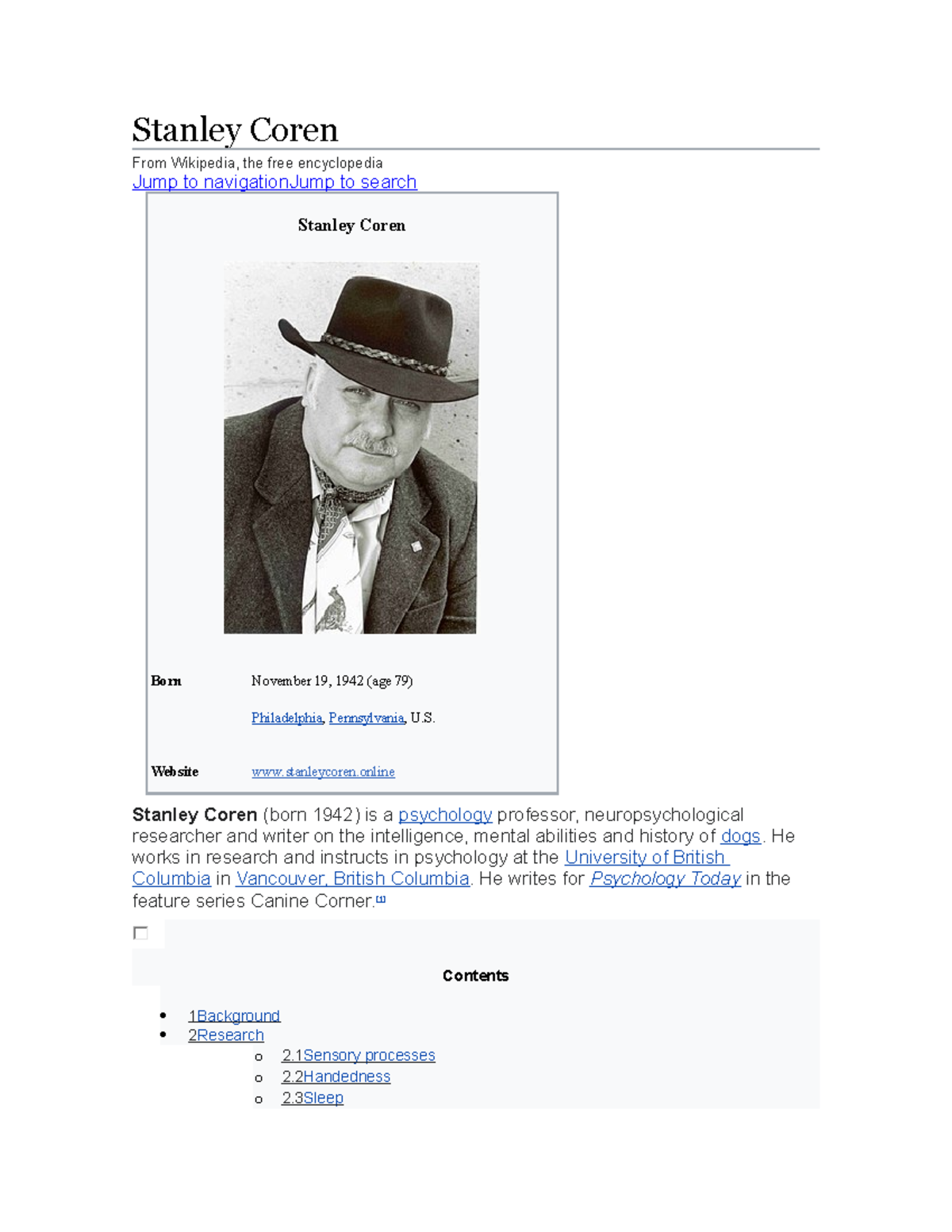 Stanley Coren - lectura extra para complementar estudio - Stanley Coren ...