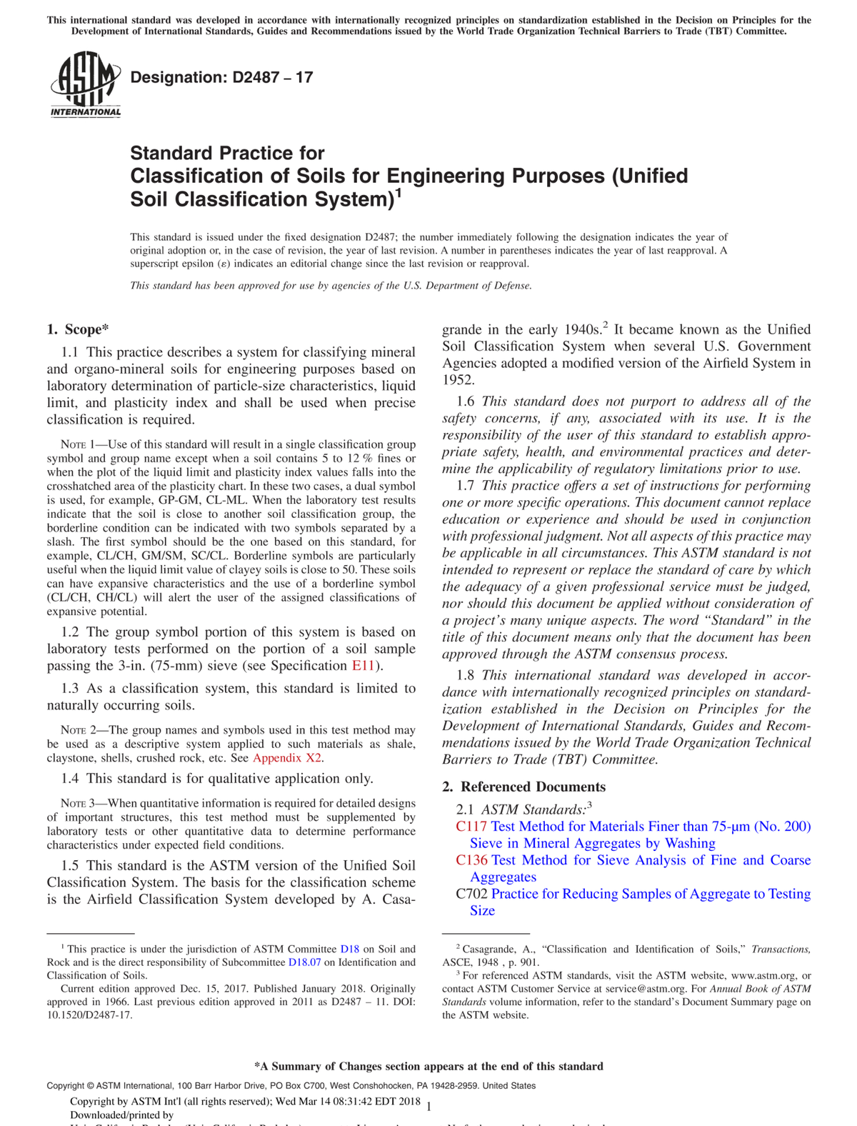 ASTM D2487 - 17 Standard Practice for Classification of Soils for ...