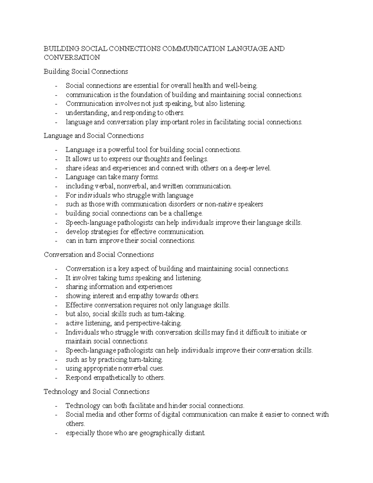 Building Social Connections Communication Language AND Conversation ...