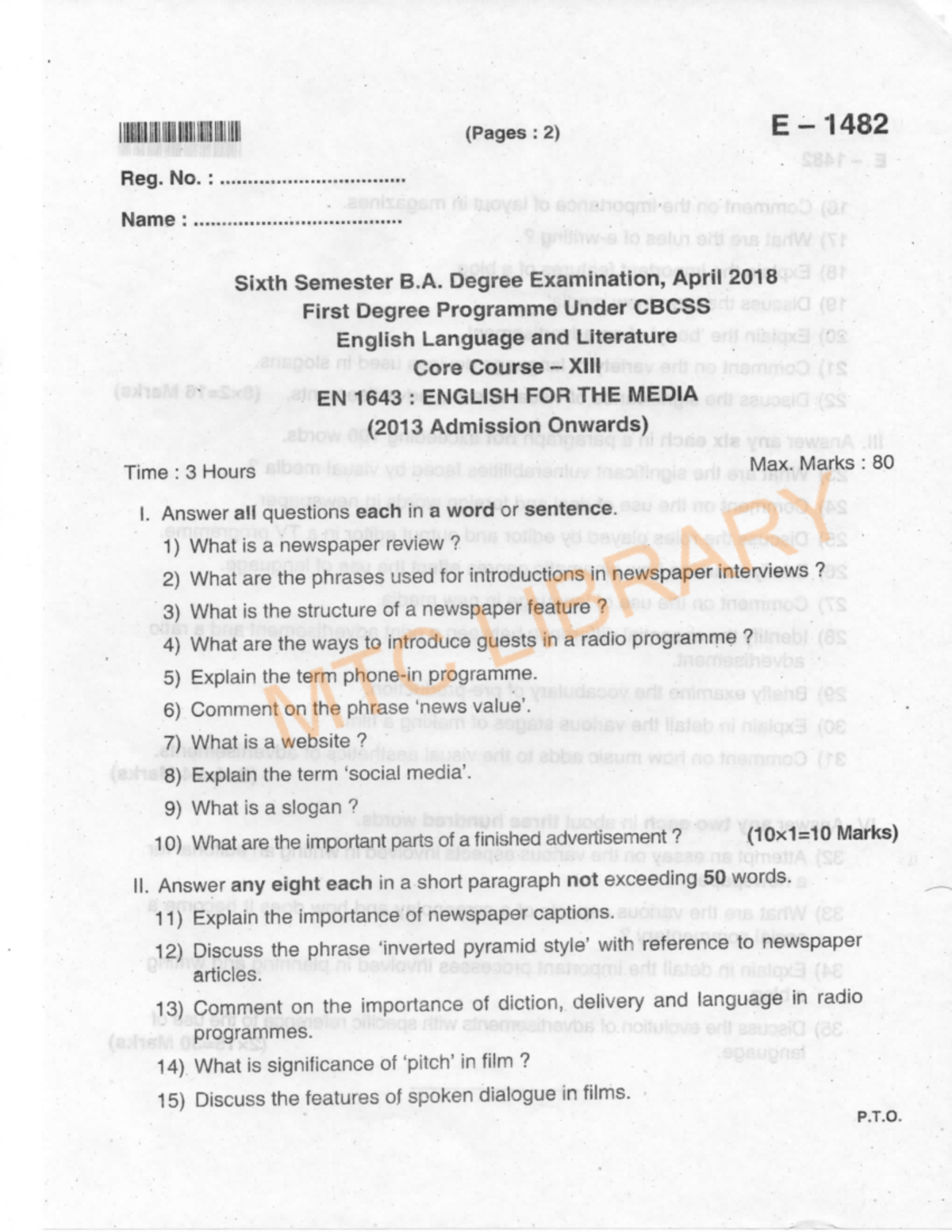 English for The Media EN 1643 E-1482 - History of English literature ...