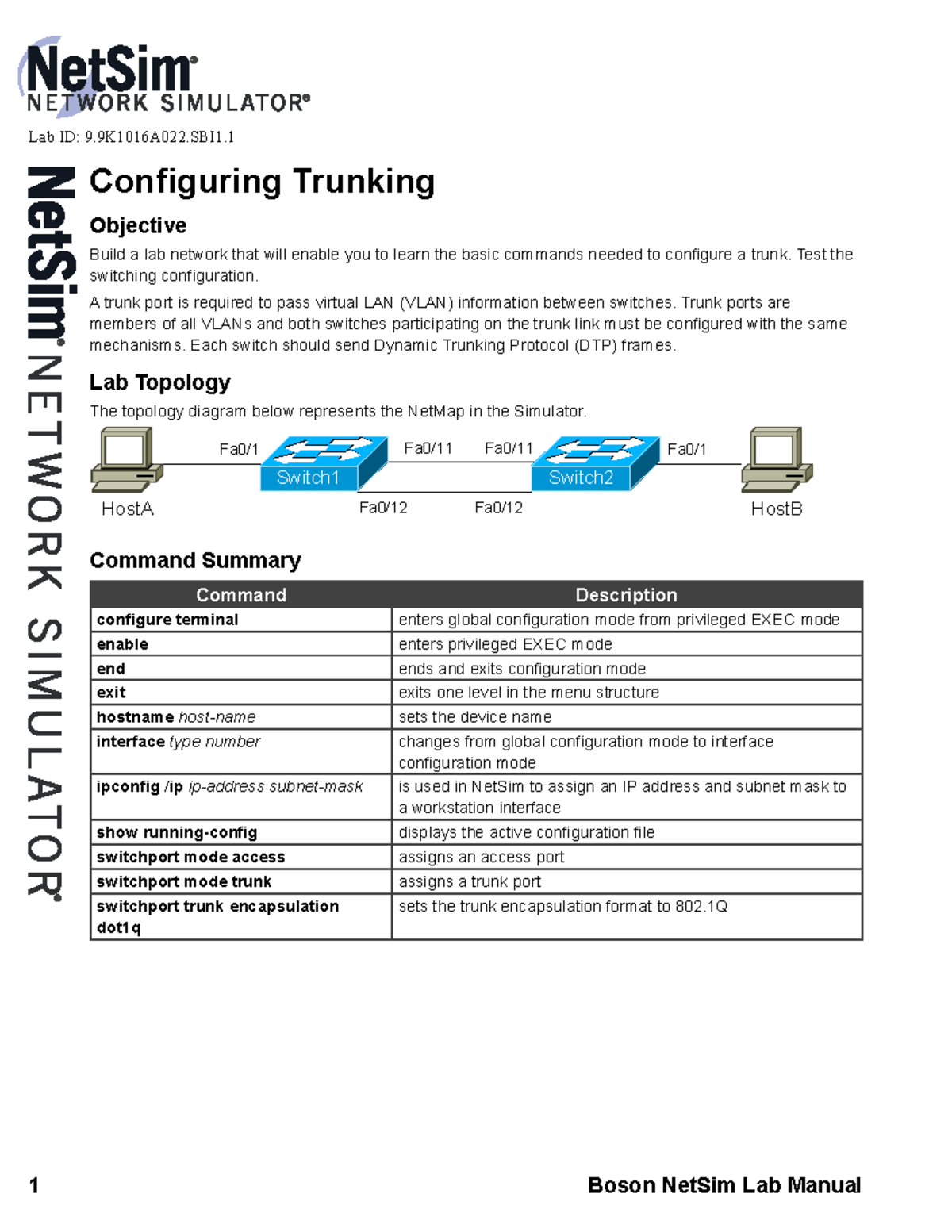 Configuring Trunking (B) - ISSC343 - Studocu