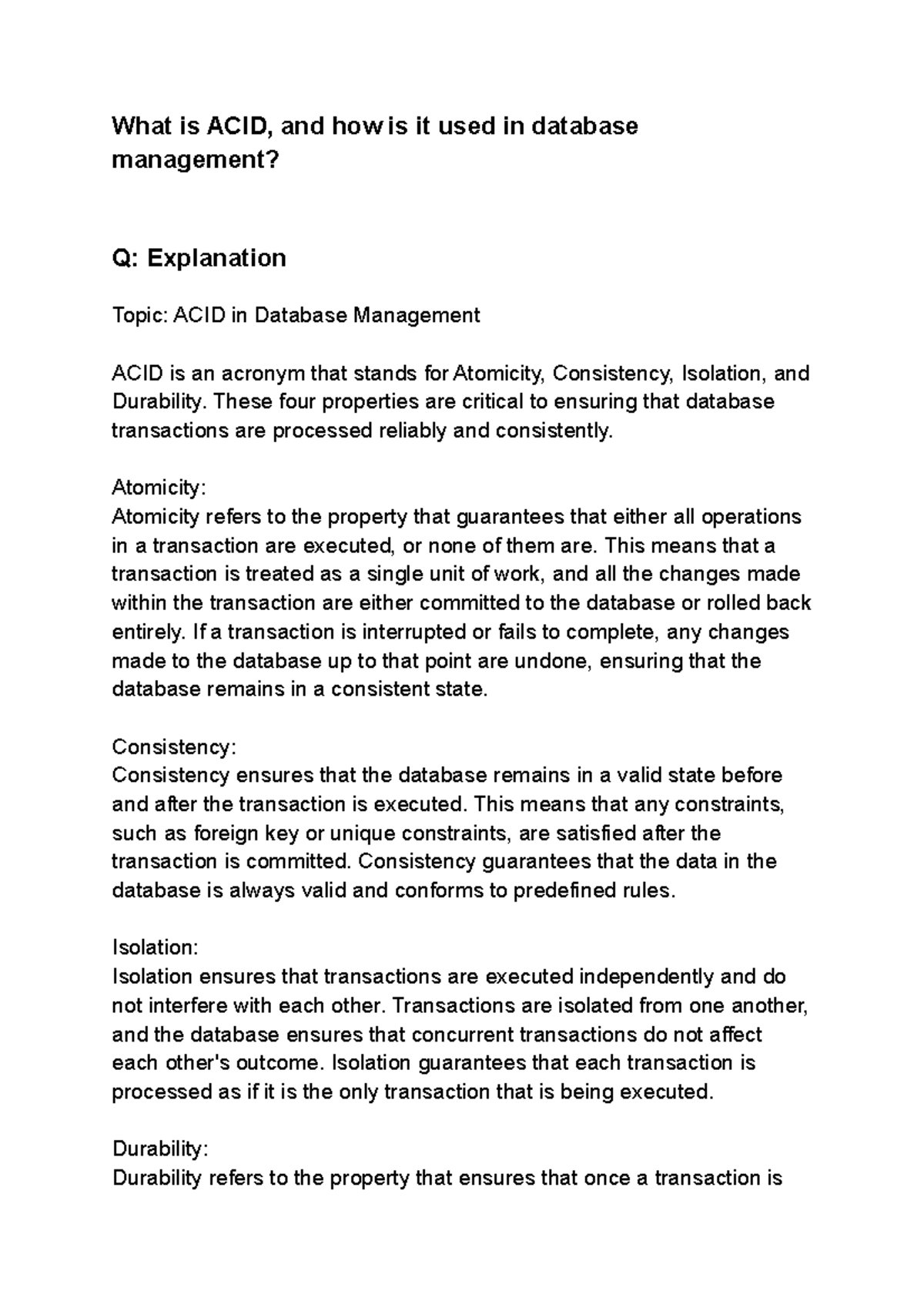 What is ACID, and how is it used in database management - What is ACID ...