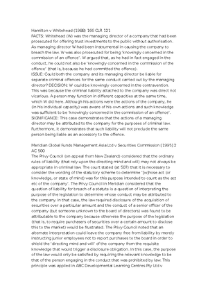 Principles of Company Law 70107 - Subject Outline - SUBJECT OUTLINE ...