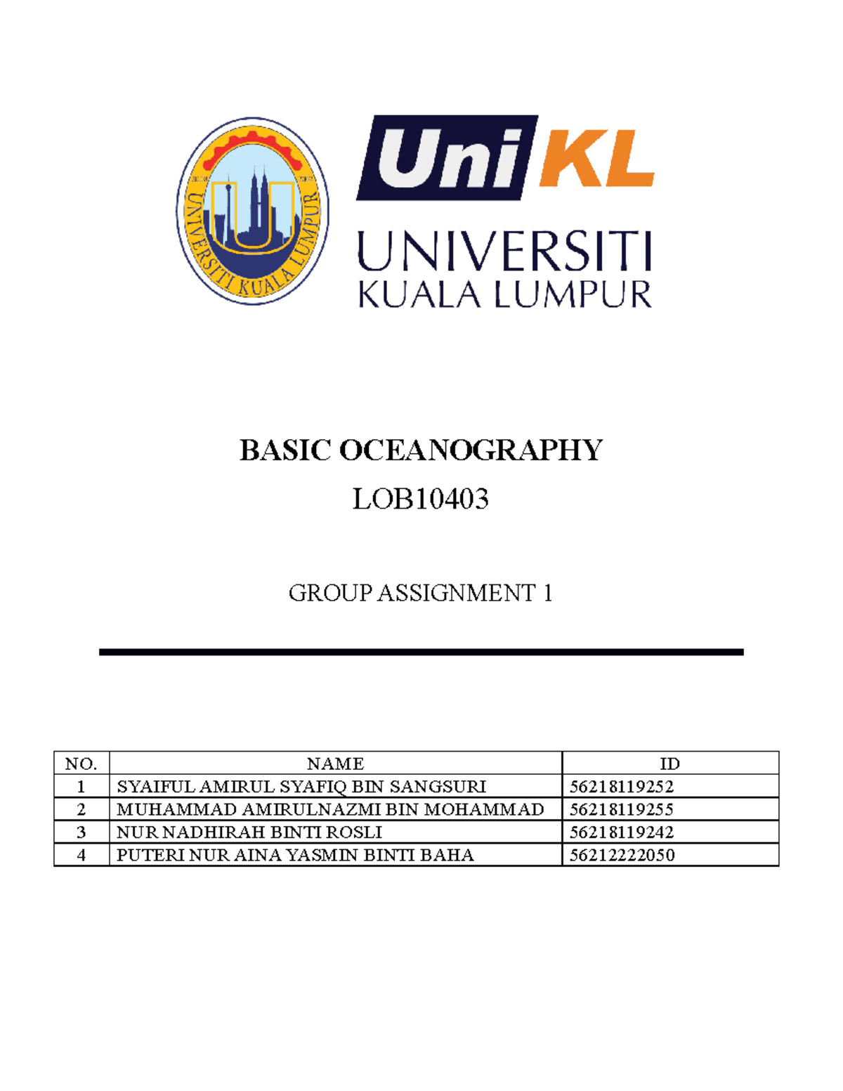 Oceanography Assignment 2 Group 10 - BASIC OCEANOGRAPHY LOB GROUP ...