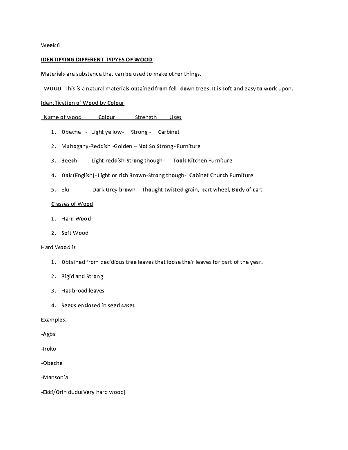 -JS 1 Basic TECH- Identifying- Types -WOOD - Week 6 IDENTIFYING ...