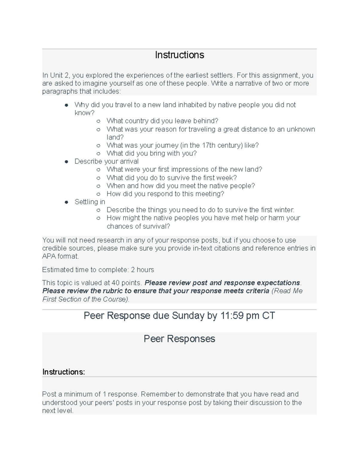 Unit 2 Discussion - Settling In (21) - Instructions In Unit 2, you ...