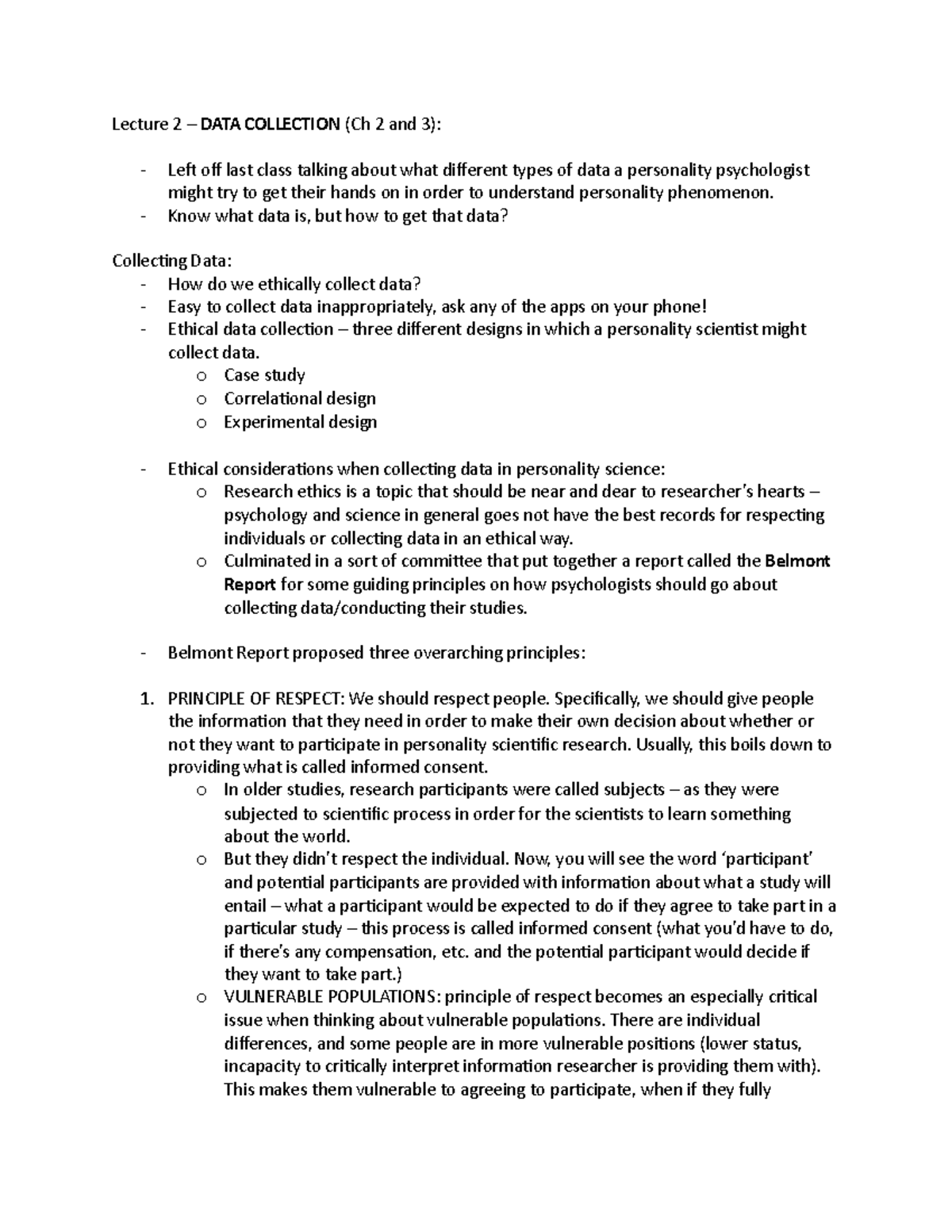Lecture 3.1 - Data Collection - Lecture 2 – DATA COLLECTION (Ch 2 and 3 ...