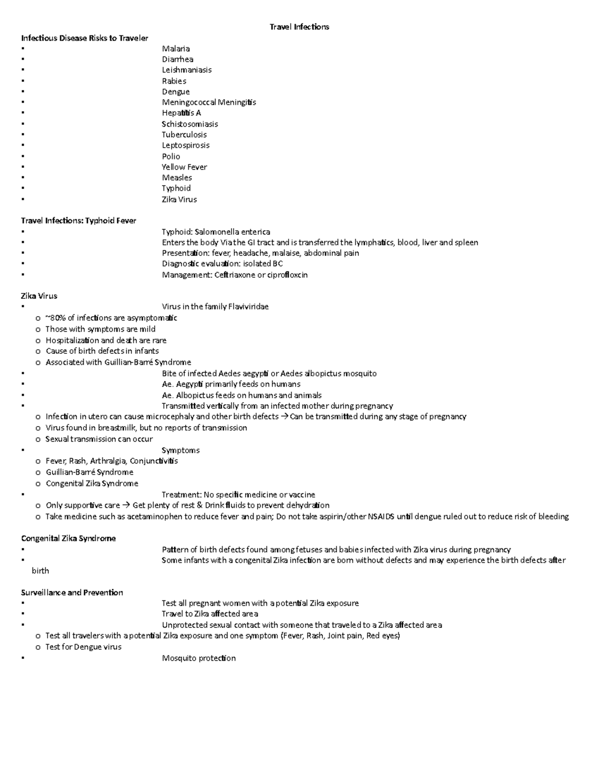 Week 3 Part 2- Travel Infections - Travel Infections Infectious Disease ...