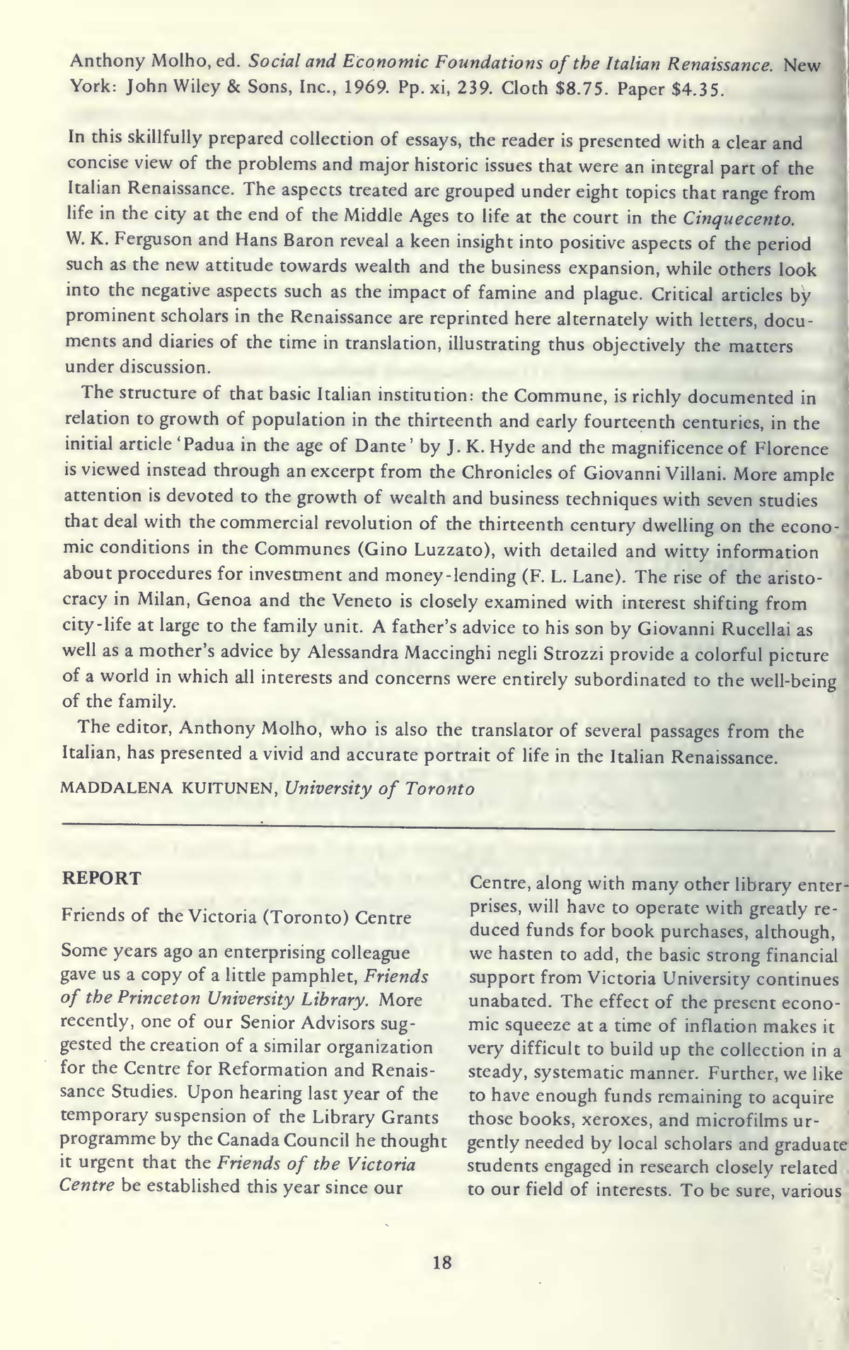 Social and economic foundations of the I - Anthony Molho, éd. Social ...