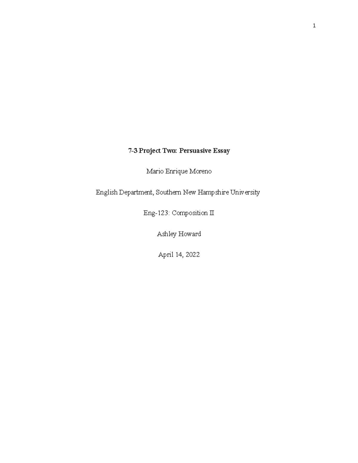 English+II+Final+Essay+(1) - 7-3 Project Two: Persuasive Essay Mario ...