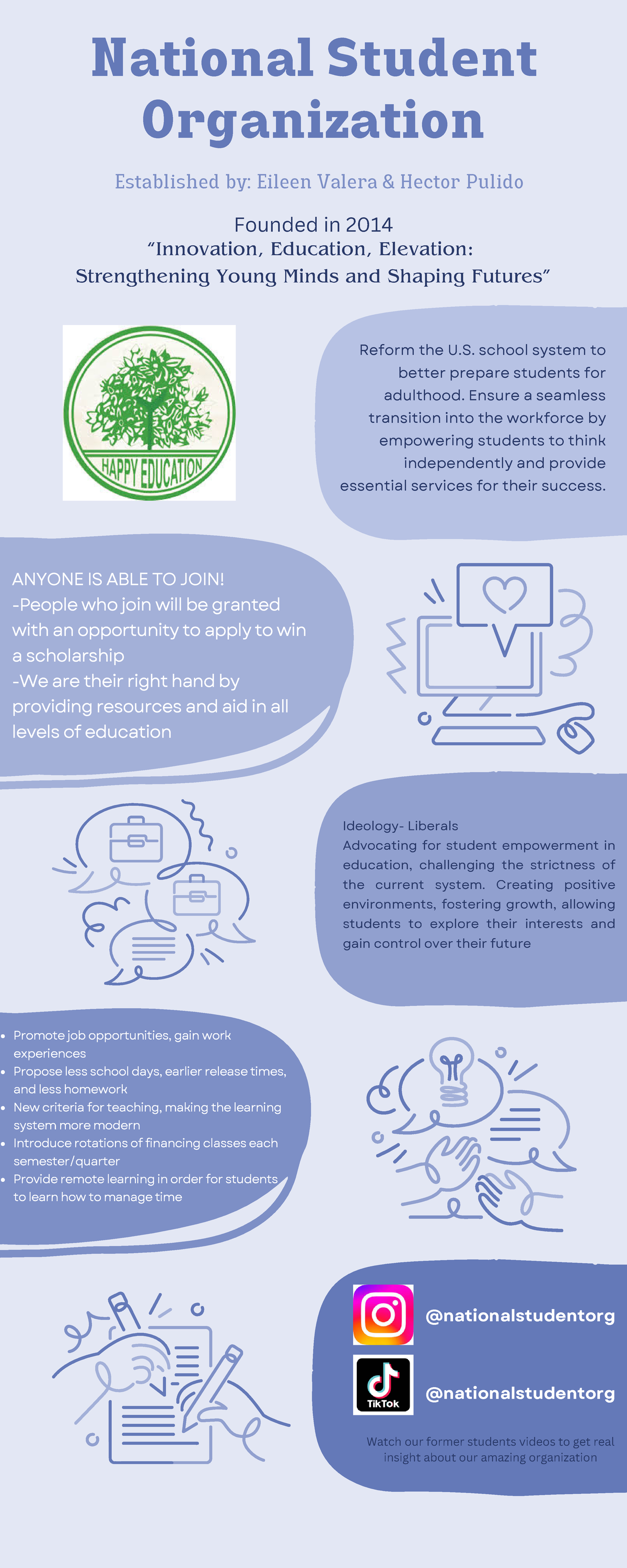 Blue Simple Effective Communication Infographic - National Student Organization Reform the U ...