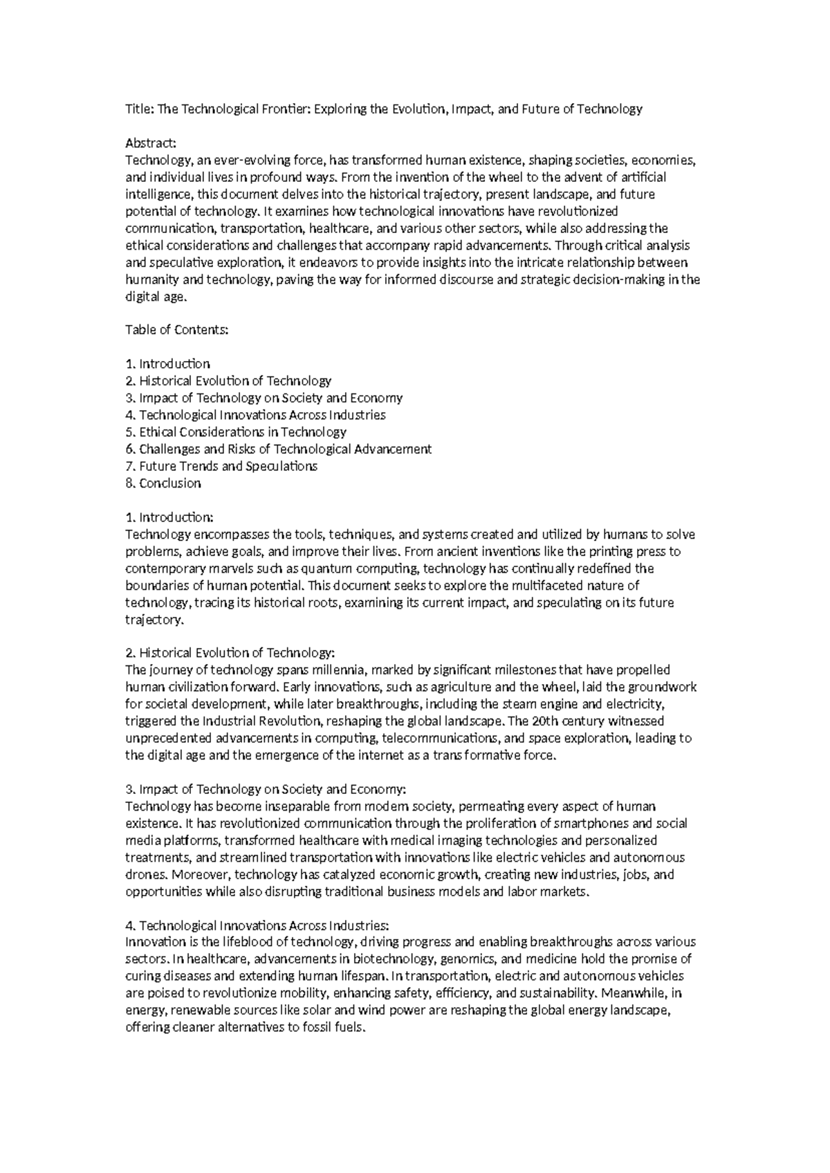 Title - document - Title: The Technological Frontier: Exploring the ...