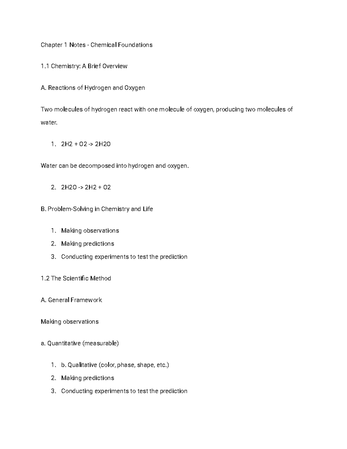 Chapter 1 of AP Chemistry - Chapter 1 Notes - Chemical Foundations 1 ...