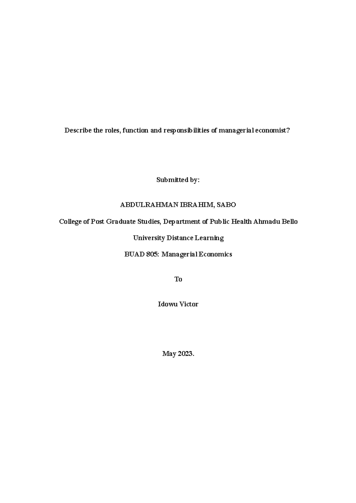 BUAD 805 Assignment - Information systems, Management Information ...