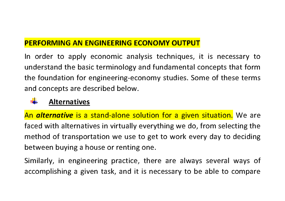 Engineering- Economy - Lecture notes for Electrification system ...