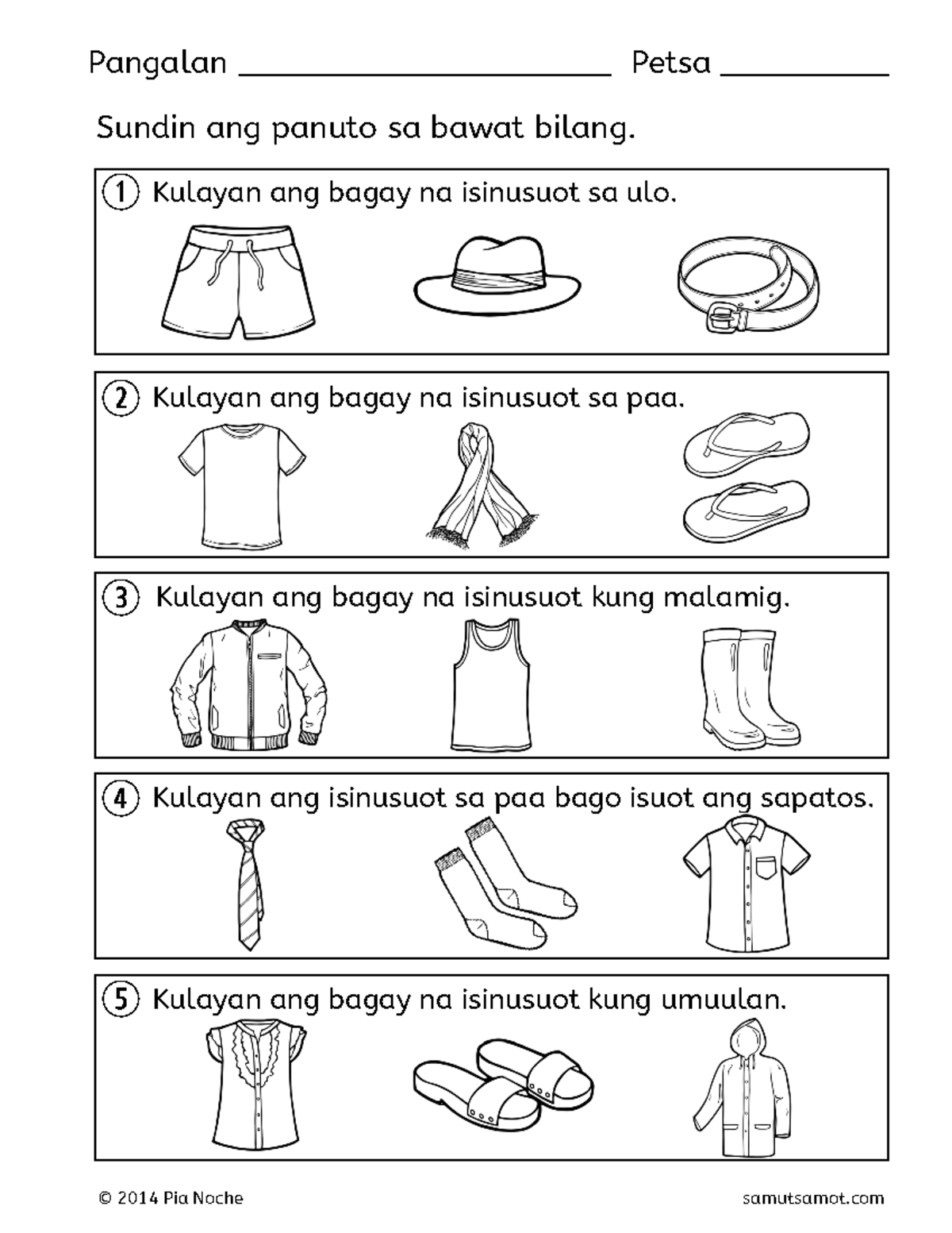 Summative week 9 - cac - Kulayan ang bagay na isinusuot sa ulo. Kulayan ...