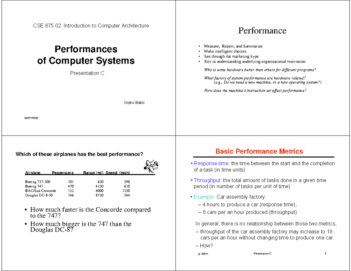 CSE675 03 Performance - Lecture notes 1-3 - CSE 675: Introduction to ...