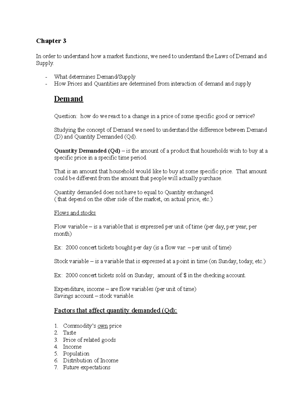 Chapter 3 - LECTURE 1 - Chapter 3 In order to understand how a market ...