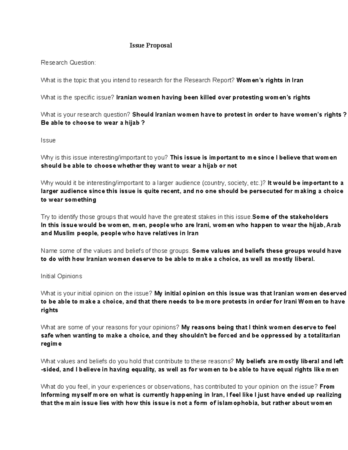 Issue Proposal - outline - Issue Proposal Research Question: What is ...