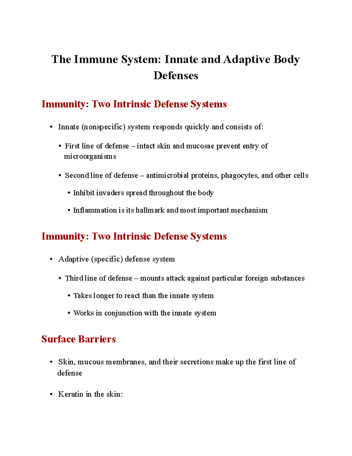 The Immune System Innate and Adaptive Body Defenses - The Immune System: Innate and Adaptive ...