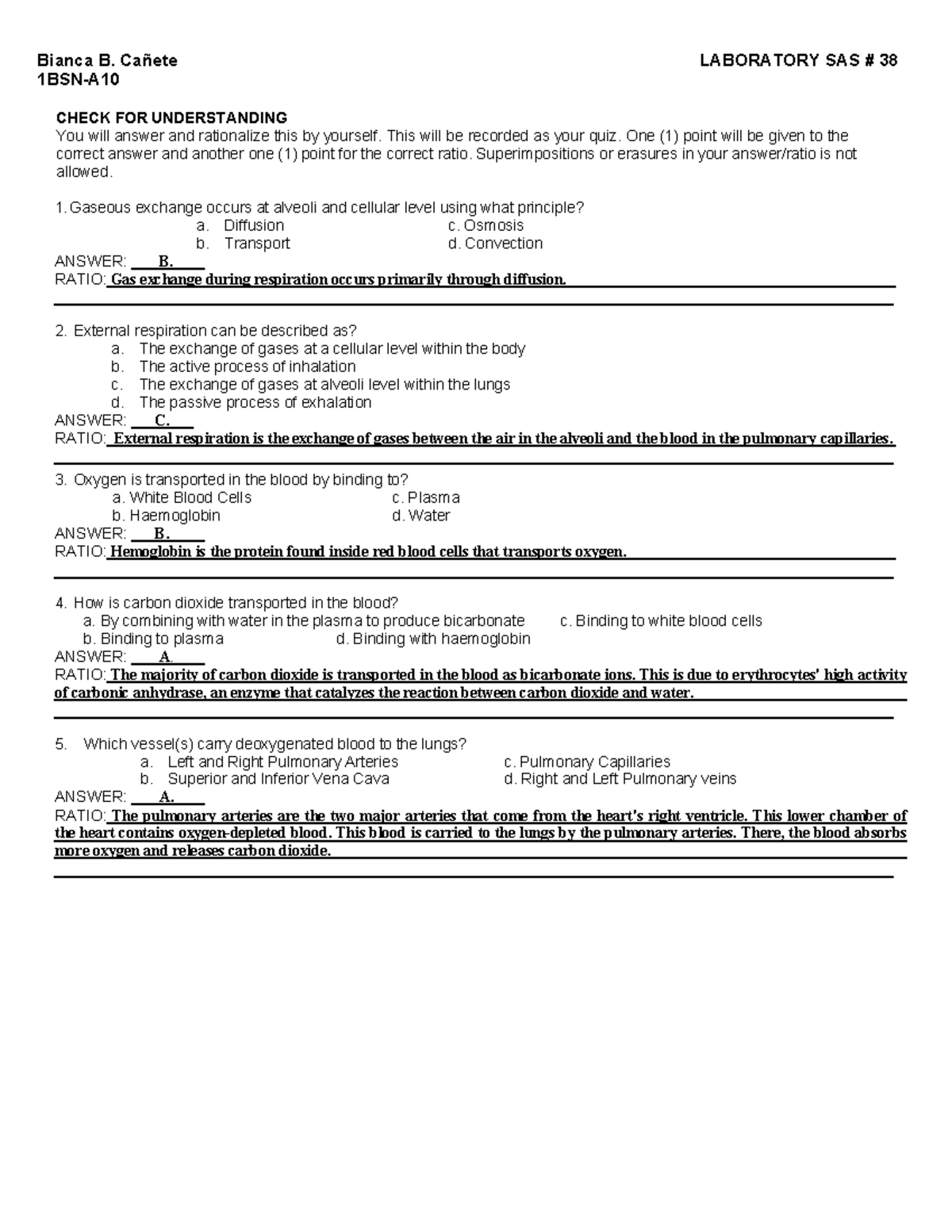 Lab SAS #38- Cañete, Bianca,B - Bianca B. Cañete LABORATORY SAS # 38 1BSN-A CHECK FOR ...