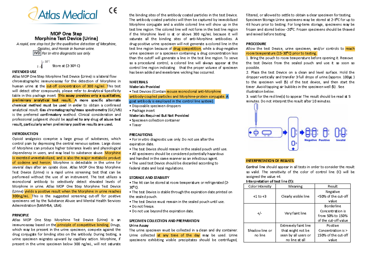 Morphine-cassette-Package-Insert tgy yvhh - MOP One Step Morphine Test ...