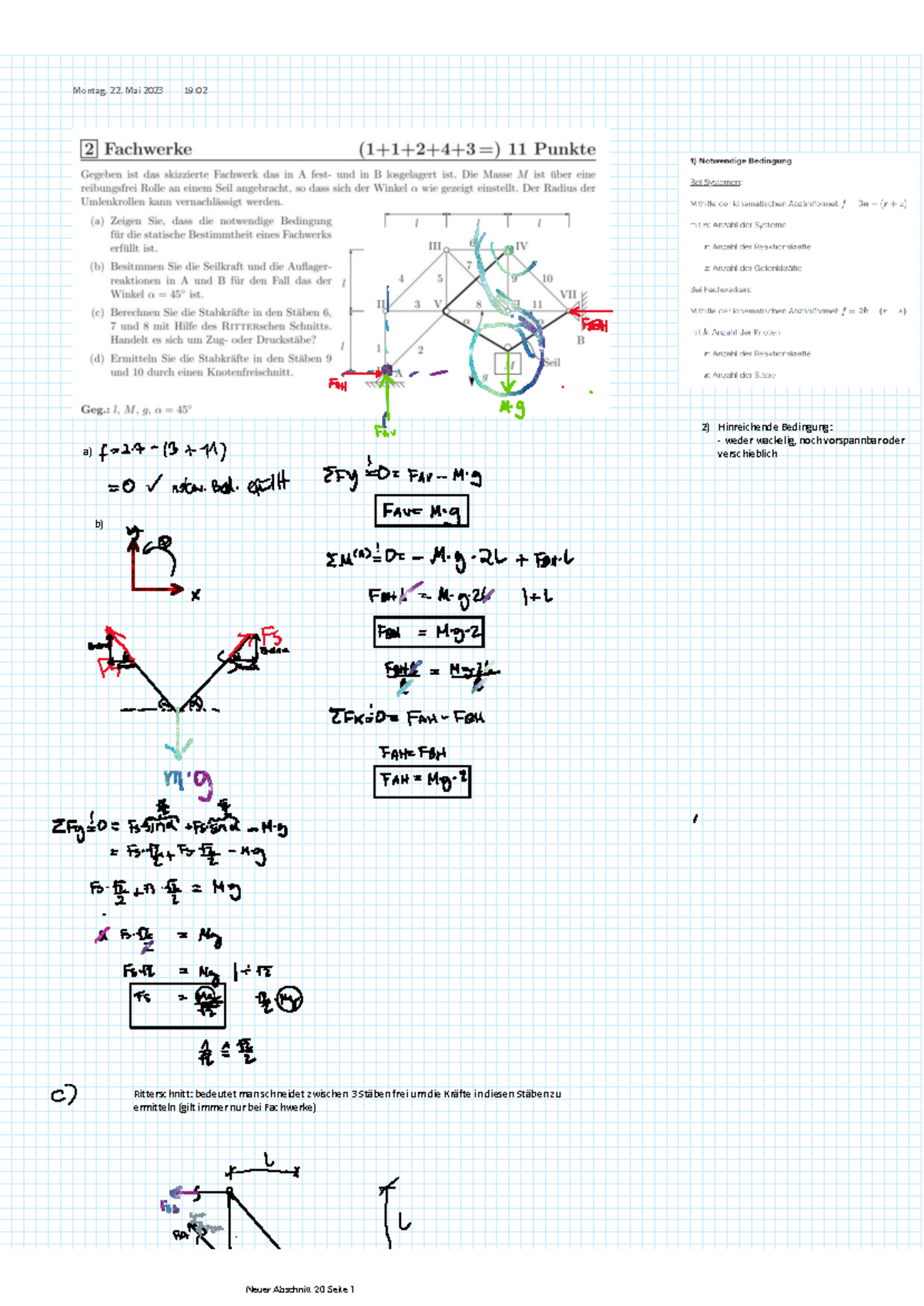 Neuer Abschnitt 2 - Lösungsweg einer Klausuraufgabe - a) Hinreichende ...