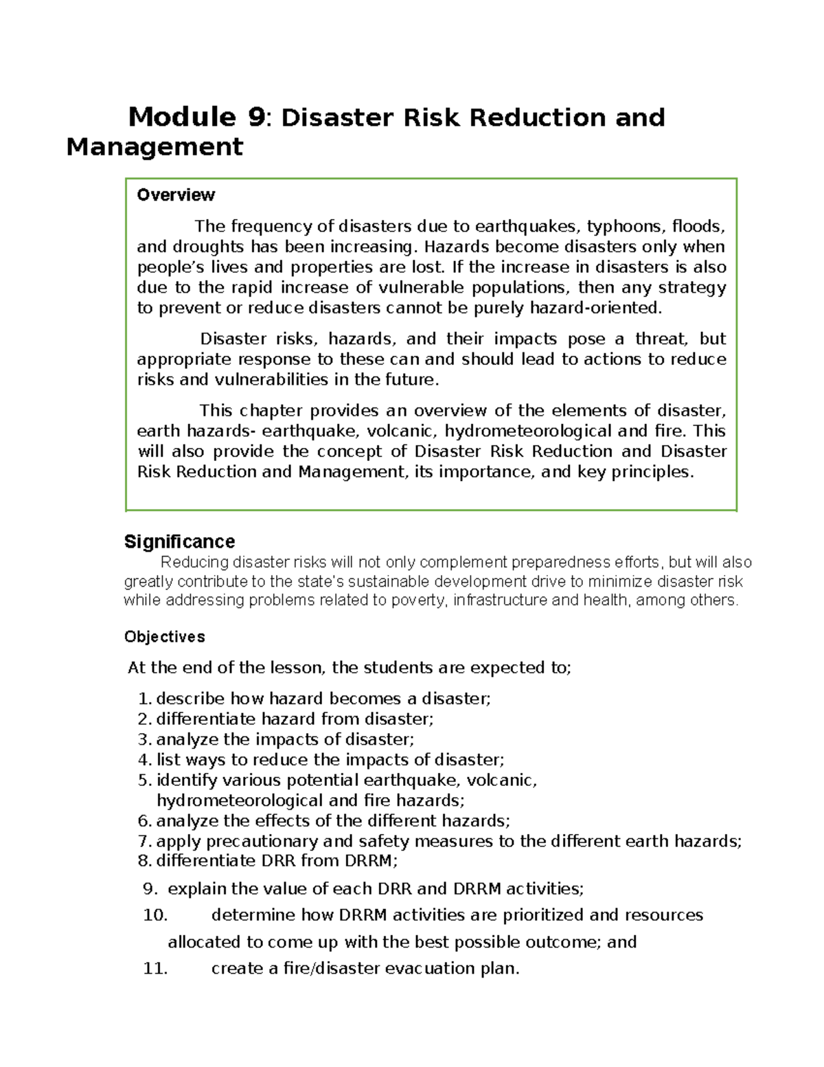 Chapter-9 Disaster-Risk-Reduction-and-Management - Overview The ...