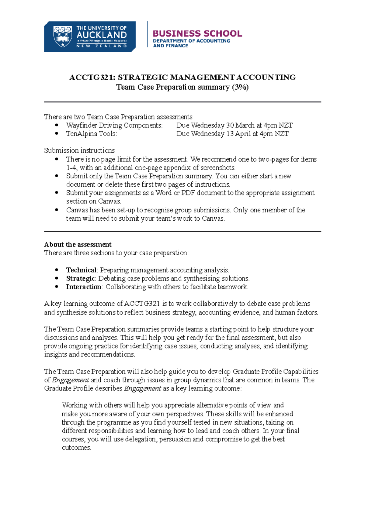 Team Case Preparation template 2022 - ACCTG321: STRATEGIC MANAGEMENT ...