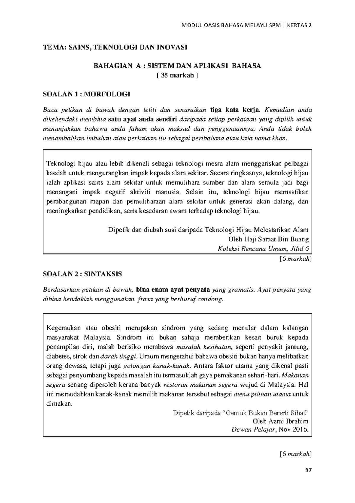 016 Modul Oasis BM SPM Kertas 2-47-54 - TEMA: SAINS, TEKNOLOGI DAN ...