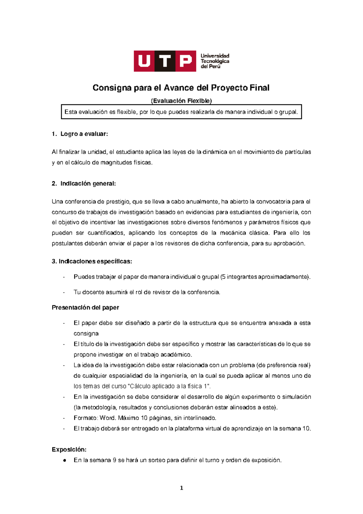 Consigna ffffff - Consigna para el Avance del Proyecto Final (Evaluación Flexible) Esta ...
