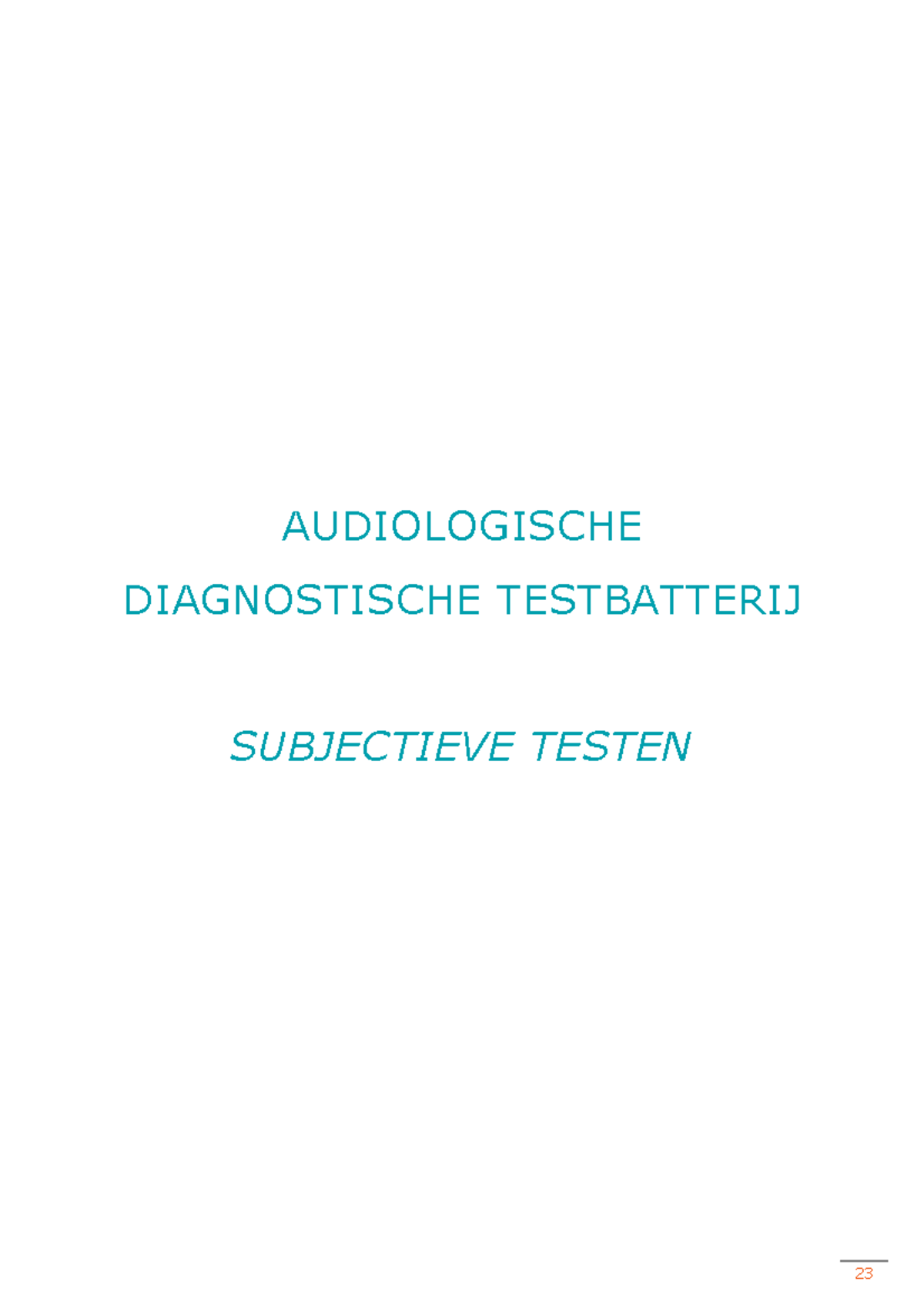 2. Toonaudiometrie - goed - AUDIOLOGISCHE DIAGNOSTISCHE TESTBATTERIJ ...