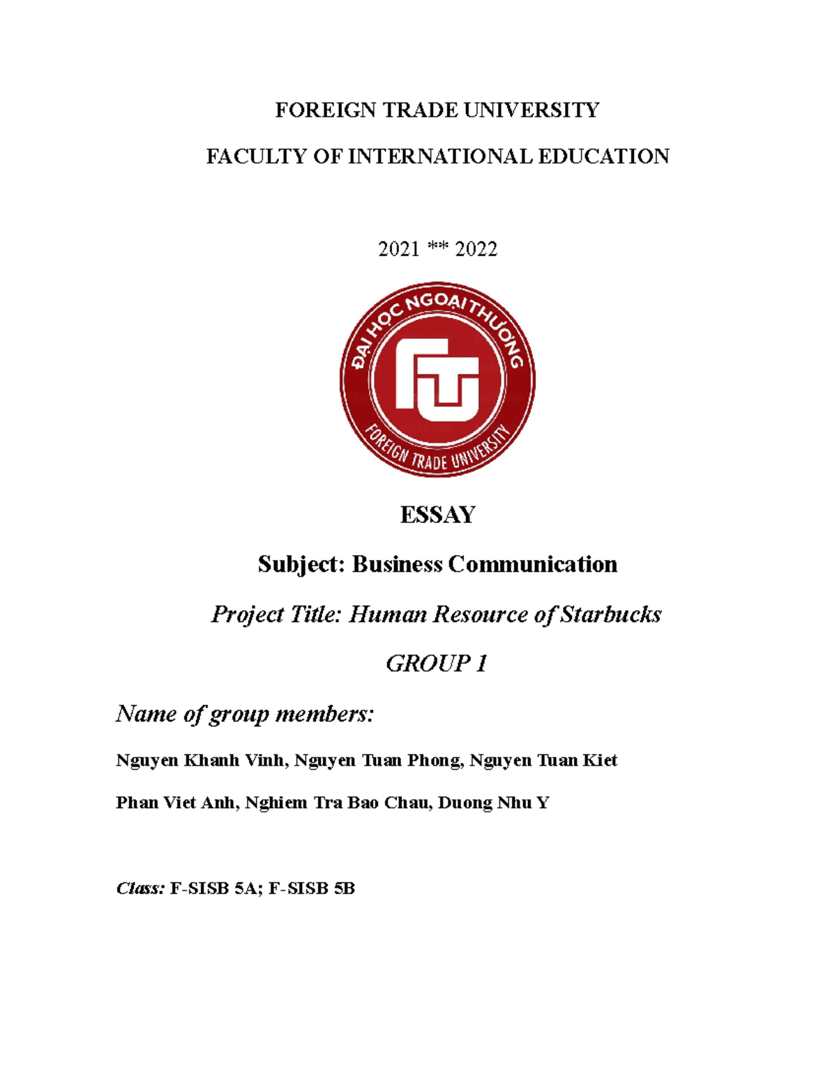 Mau bia tieu luan ftu vieclamvui - FOREIGN TRADE UNIVERSITY FACULTY OF ...