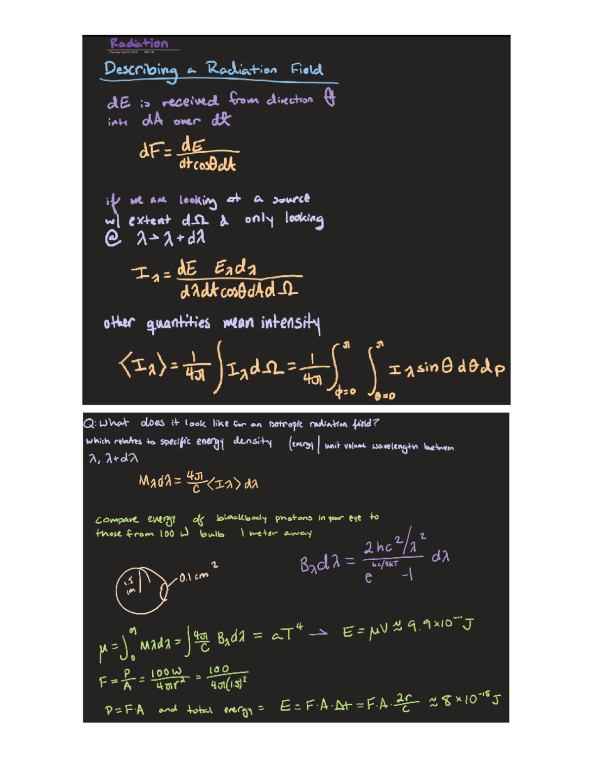 Radiation - Spring 2022 w/ Dr. Jim Cooney - AST 3211 - Studocu