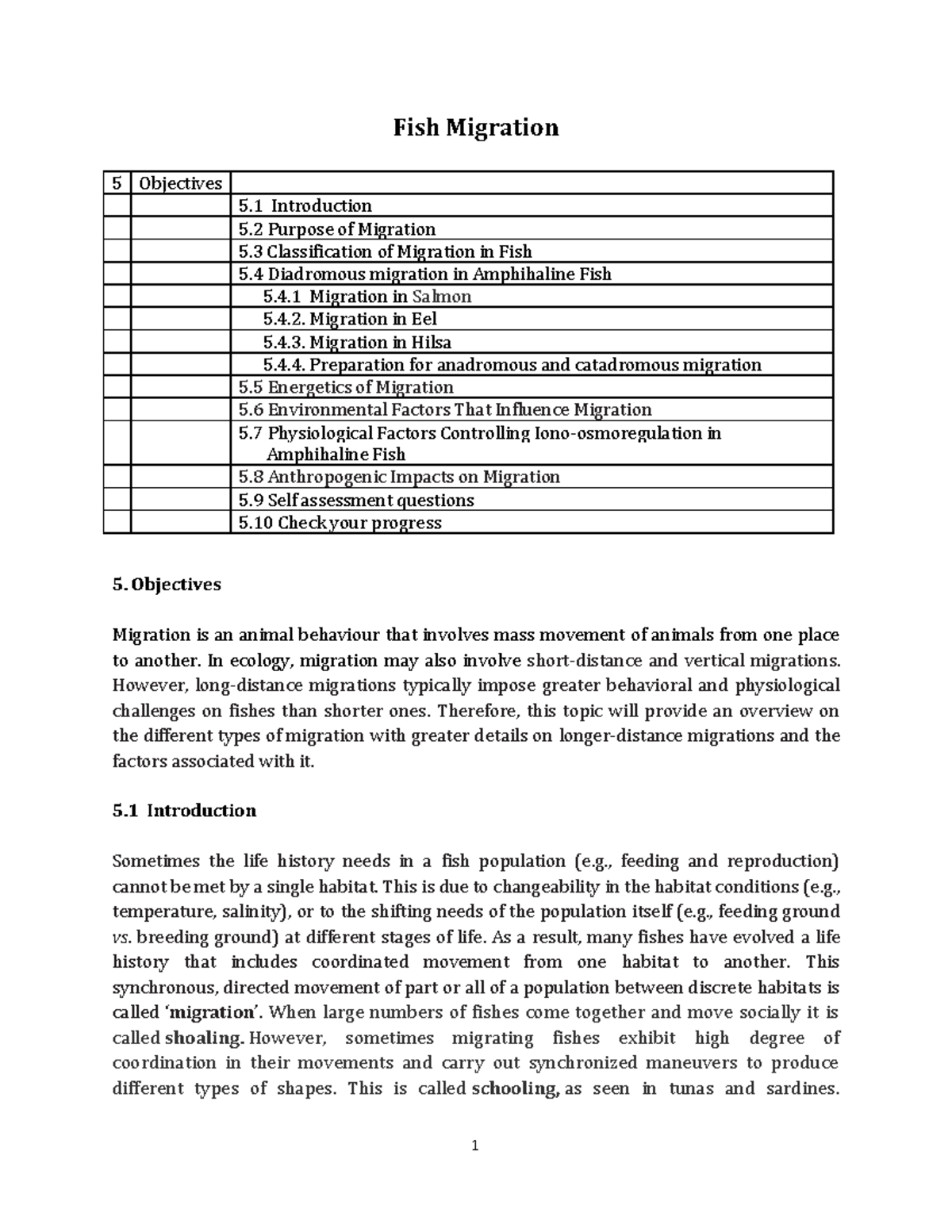 Fish Migration Final - Fish Migration 5 Objectives 5 .1 Introduction 5 ...