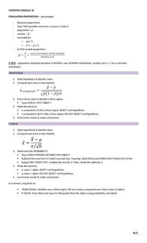 Statistics Module 3 (statistical analysis) - STATISTICS STATISTICAL ...