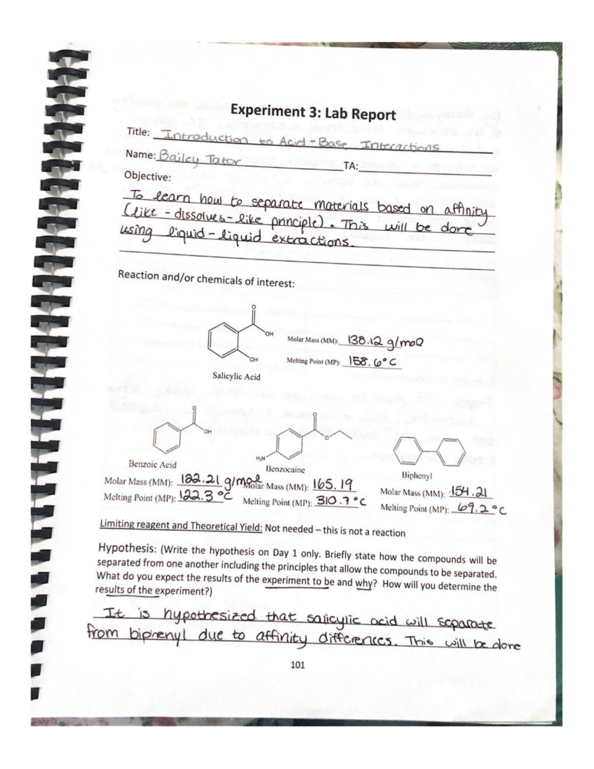 Experiment 3: Lab Report - ACHM 220 - Studocu