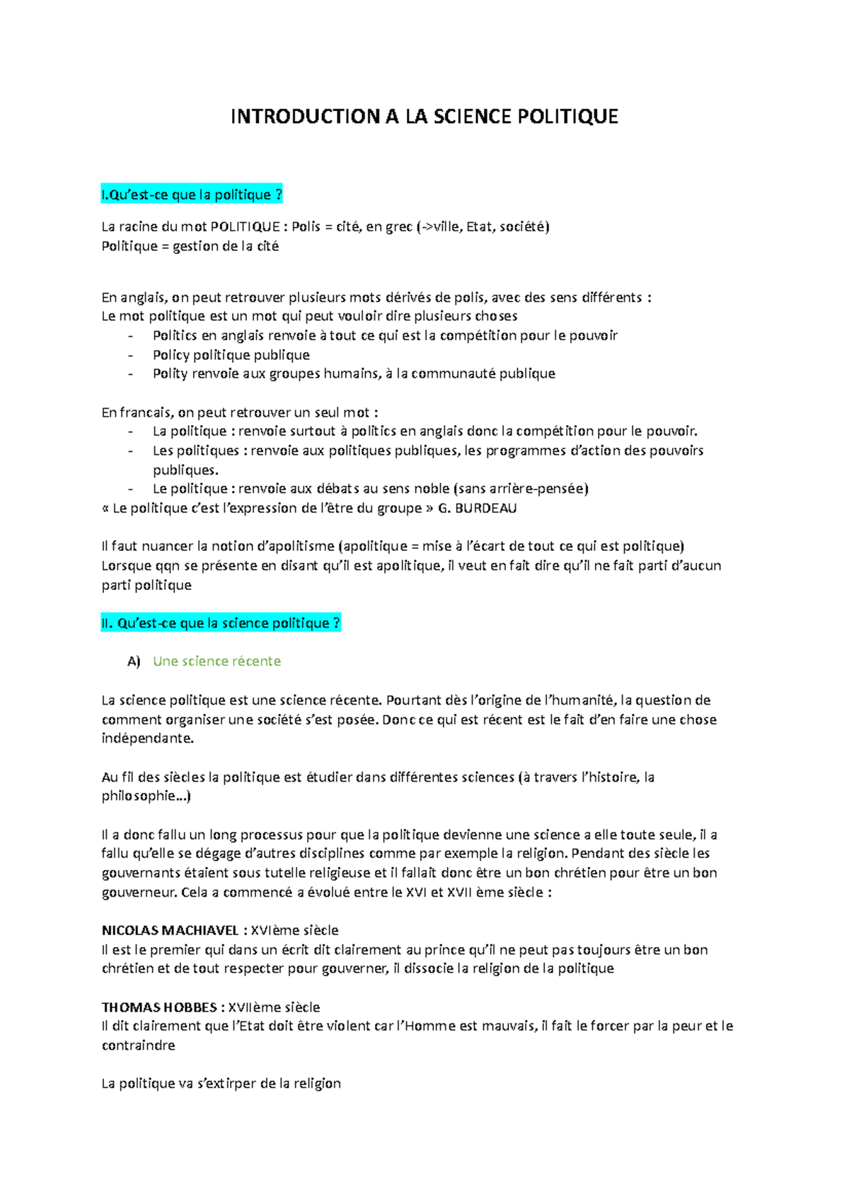 Introduction A LA Science Politique - INTRODUCTION A LA SCIENCE ...