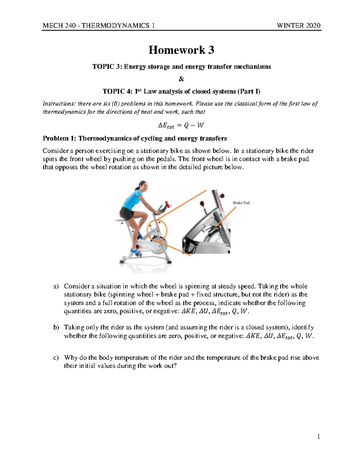 Homework 3 problems - Homework 3 TOPIC 3: Energy storage and energy ...