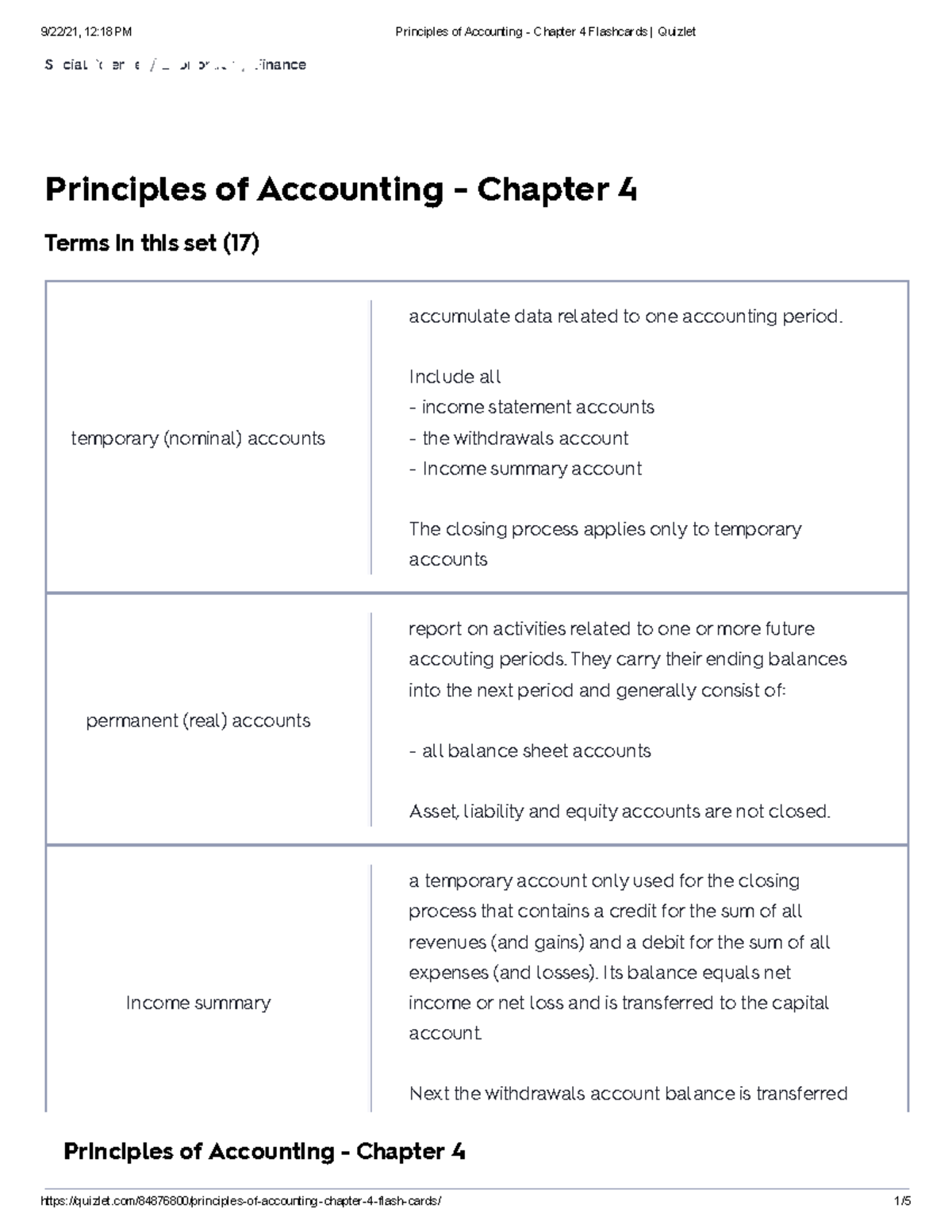 Principles of Accounting - Chapter 4 - Include all income statement ...