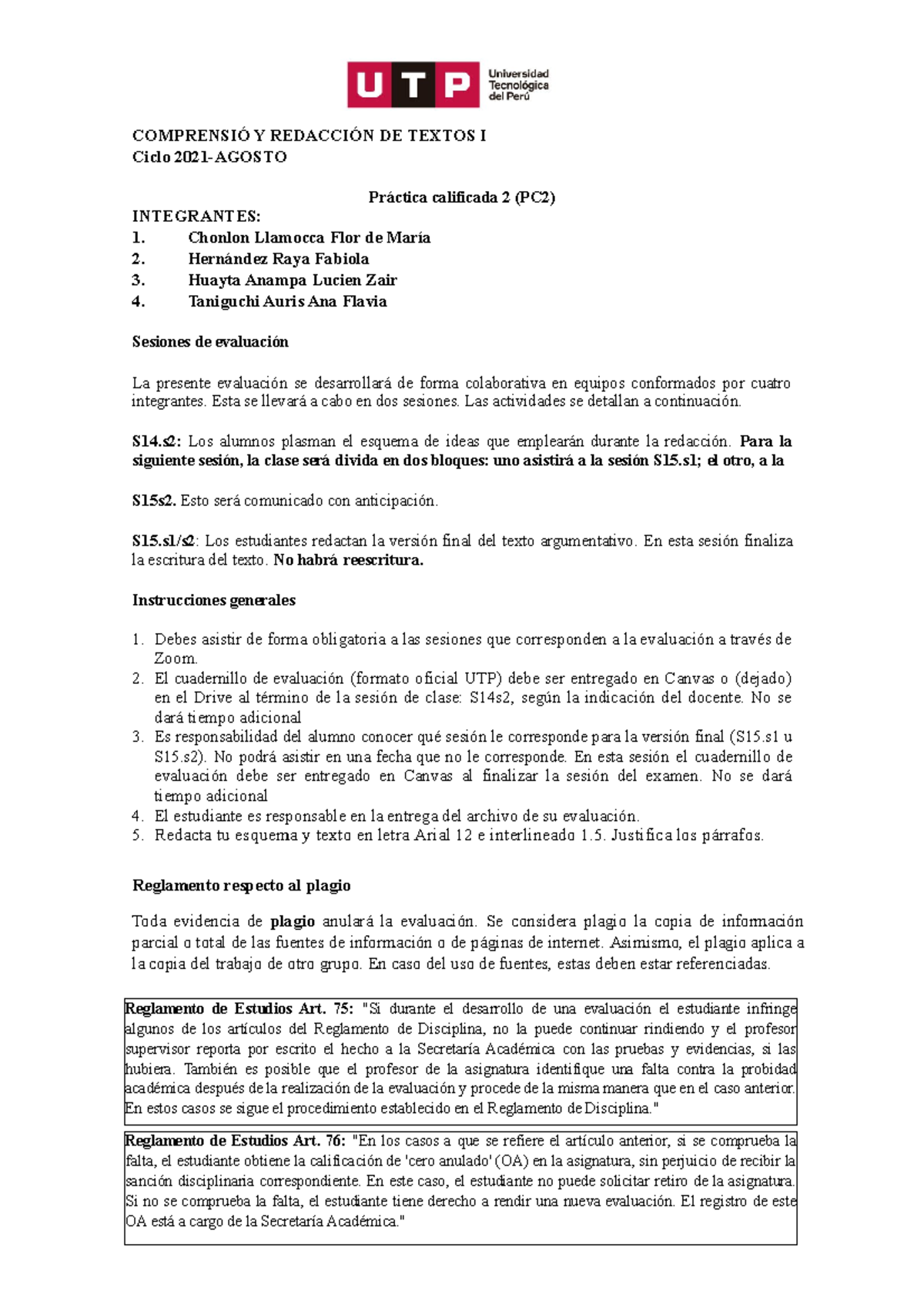 S14.s2 y S15 Práctica Calificada 2 (Formato oficial UTP) 2021-agosto - Comprensión y redacción ...